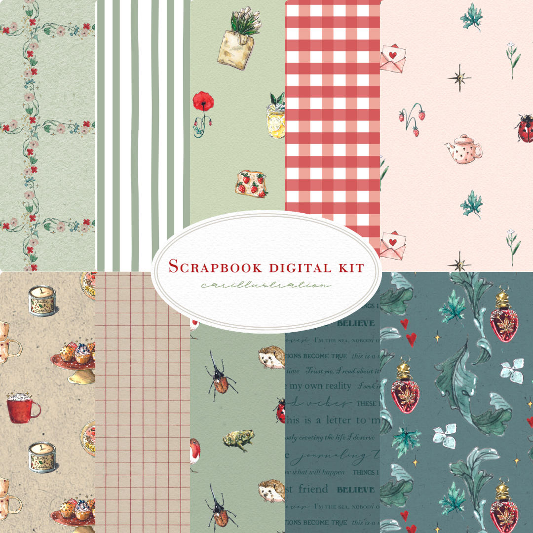 Kit scrapbooking y journaling [descargable] – Carillustration